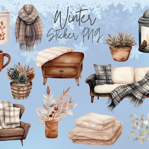 Winter PNG Sticker Bundle, High-res Illustrations, Digital Download ...