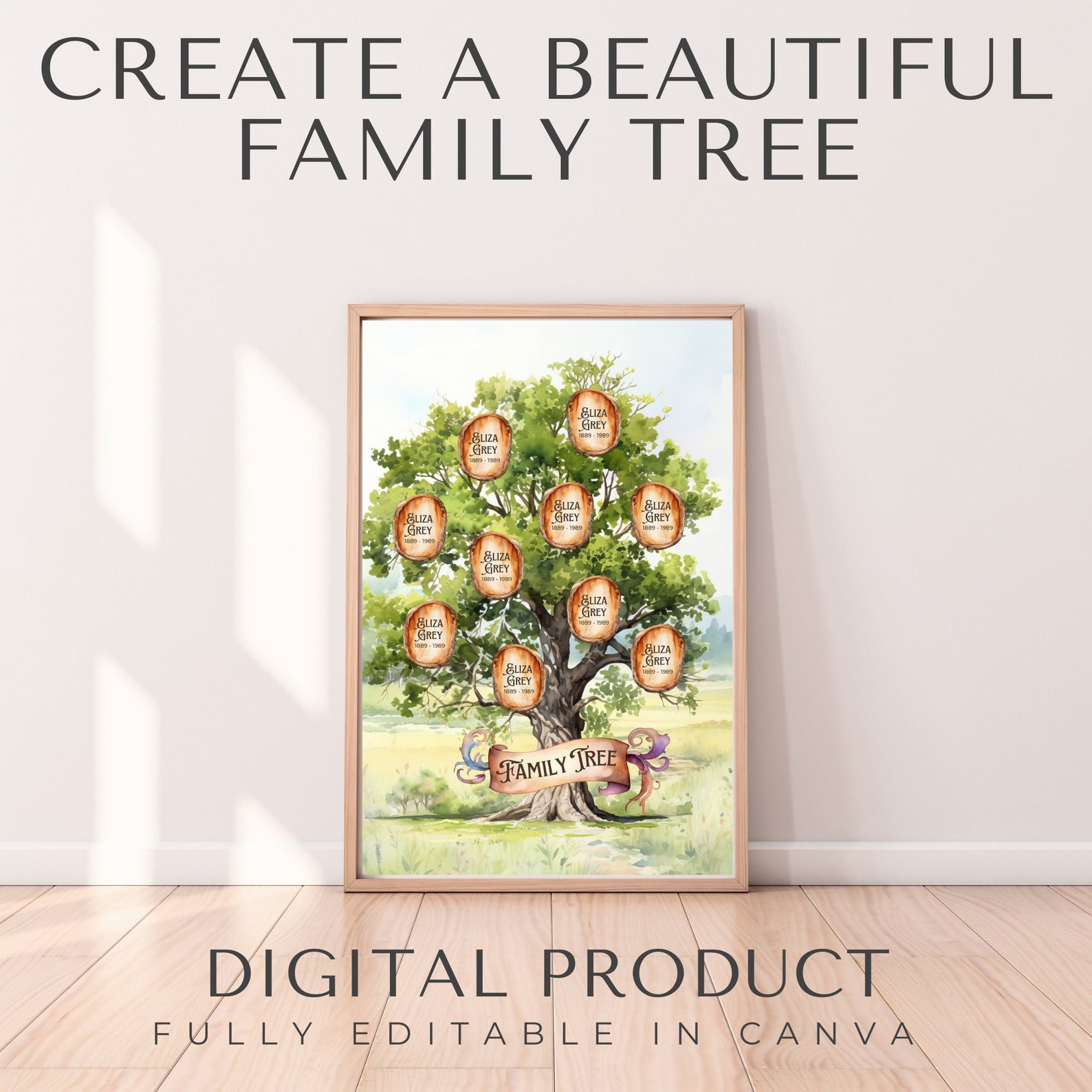 Family Tree Creator | Canva Template Family Tree | Personalise and ...