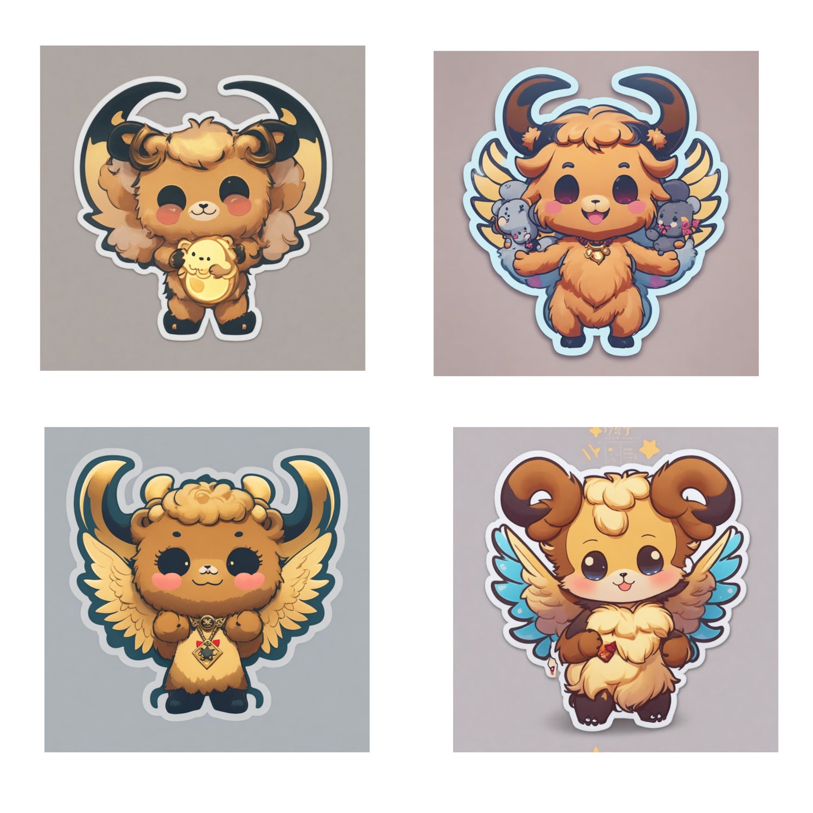 8 Adorable Brown Goat / Baphomet Chibi Anime Clipart Bundle PNG ...