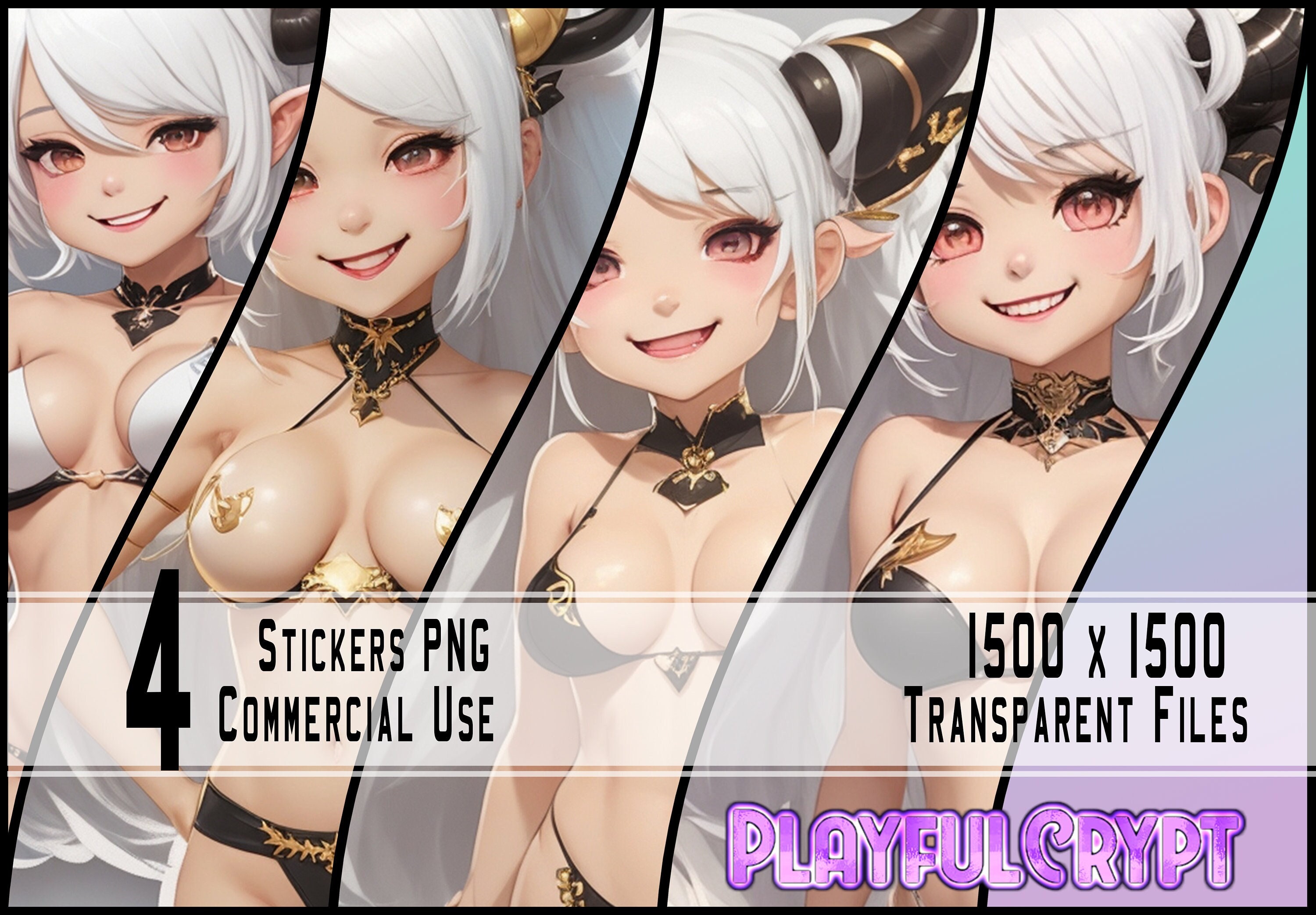 4 Adorable Sexy Busty Chibi Anime Clipart Bundle Png Commercial Rights Chibi Clipart Manga