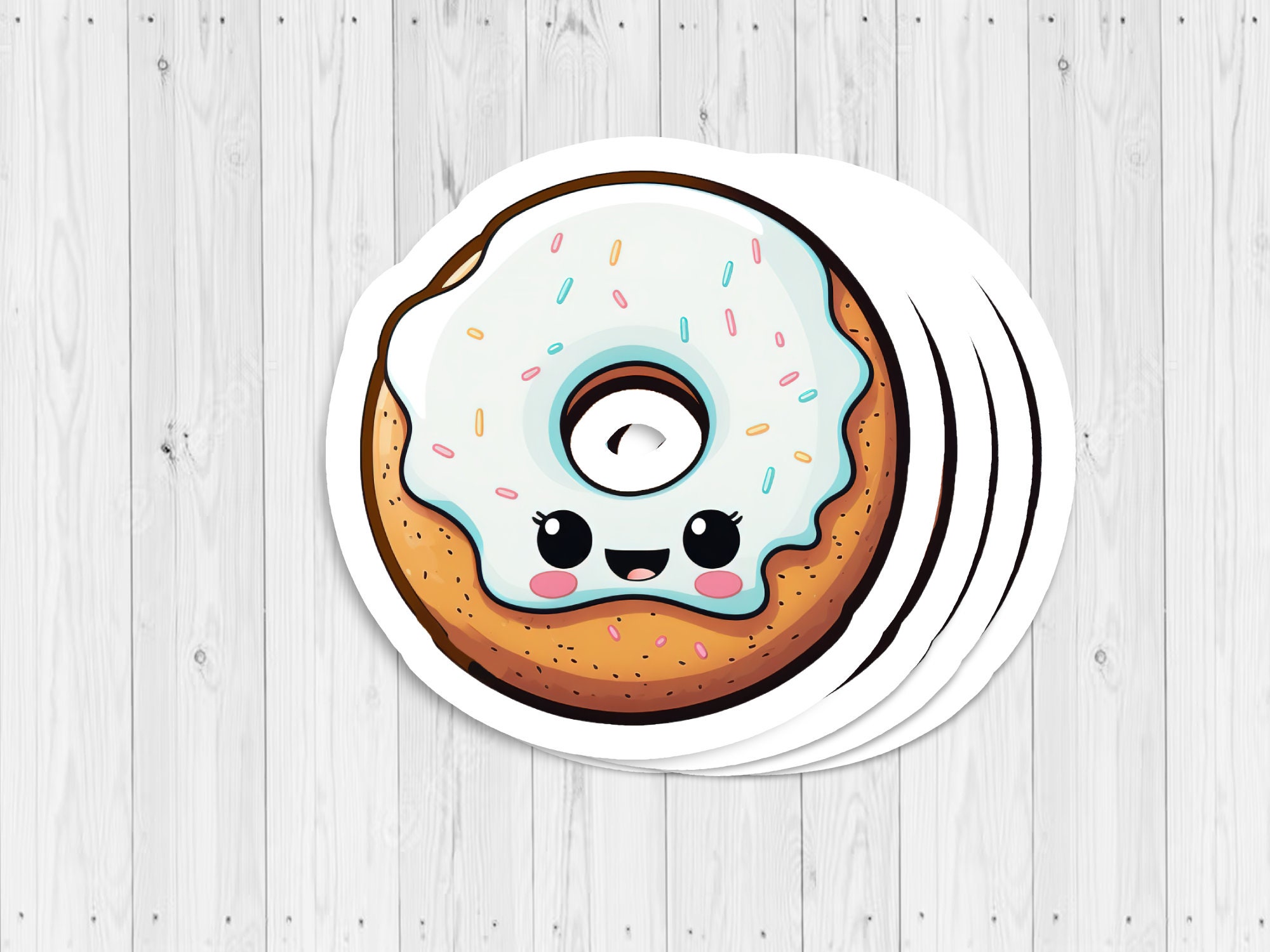 Kawaii | Cute | Donut | Sticker | Water Resistant - Etsy