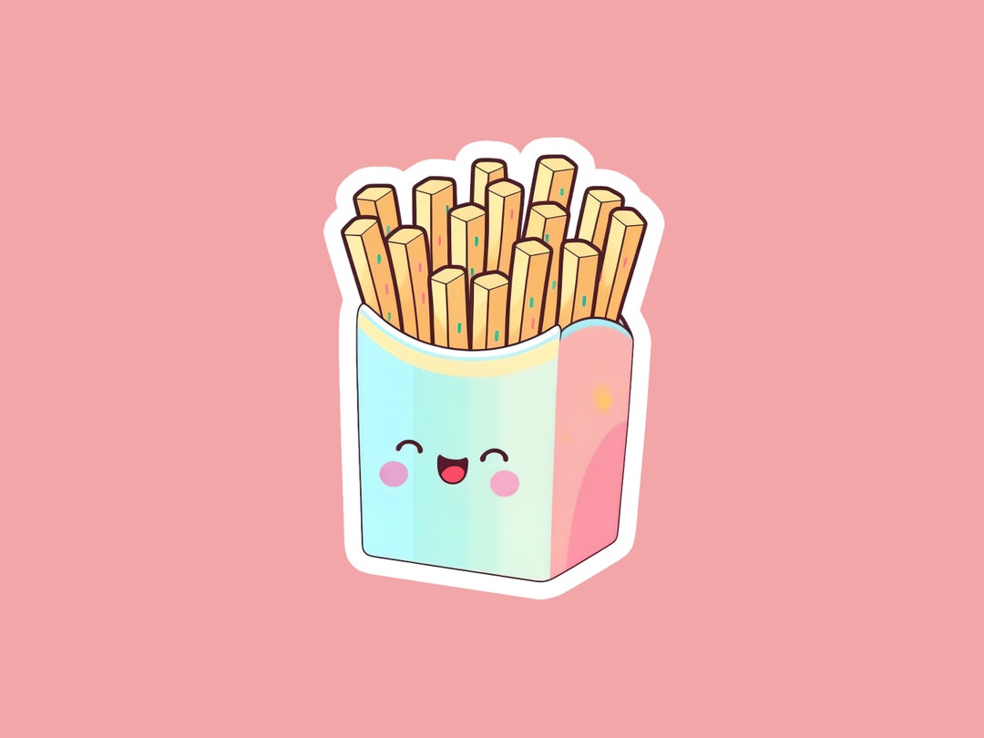Kawaii | Cute | French Fries Sticker | Water Resistant - Etsy