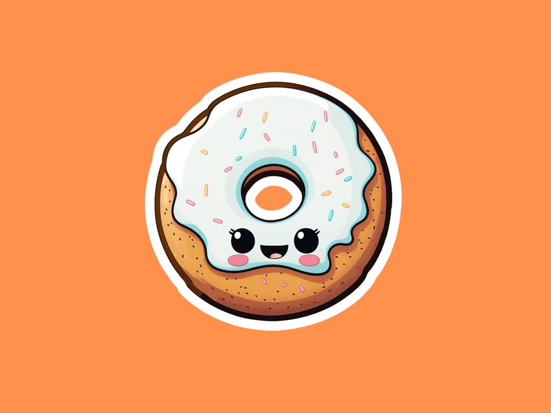 Kawaii | Cute | Donut | Sticker | Water Resistant - Etsy