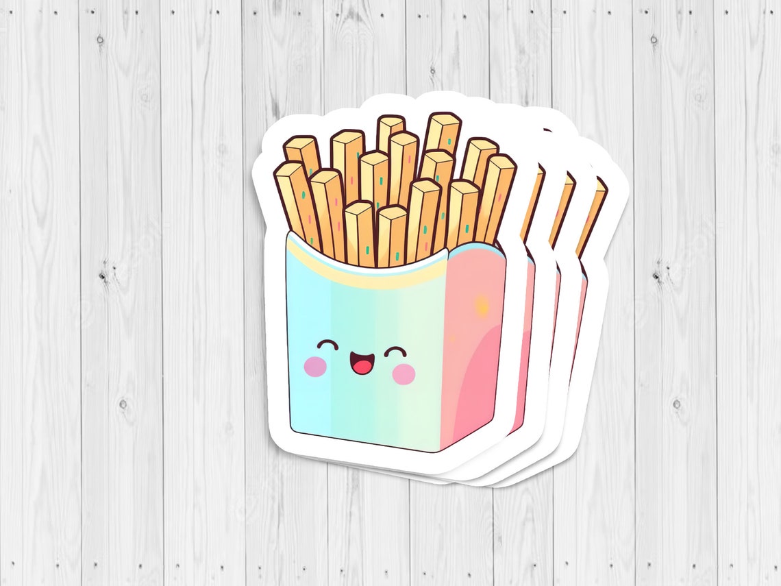 Kawaii | Cute | French Fries Sticker | Water Resistant - Etsy