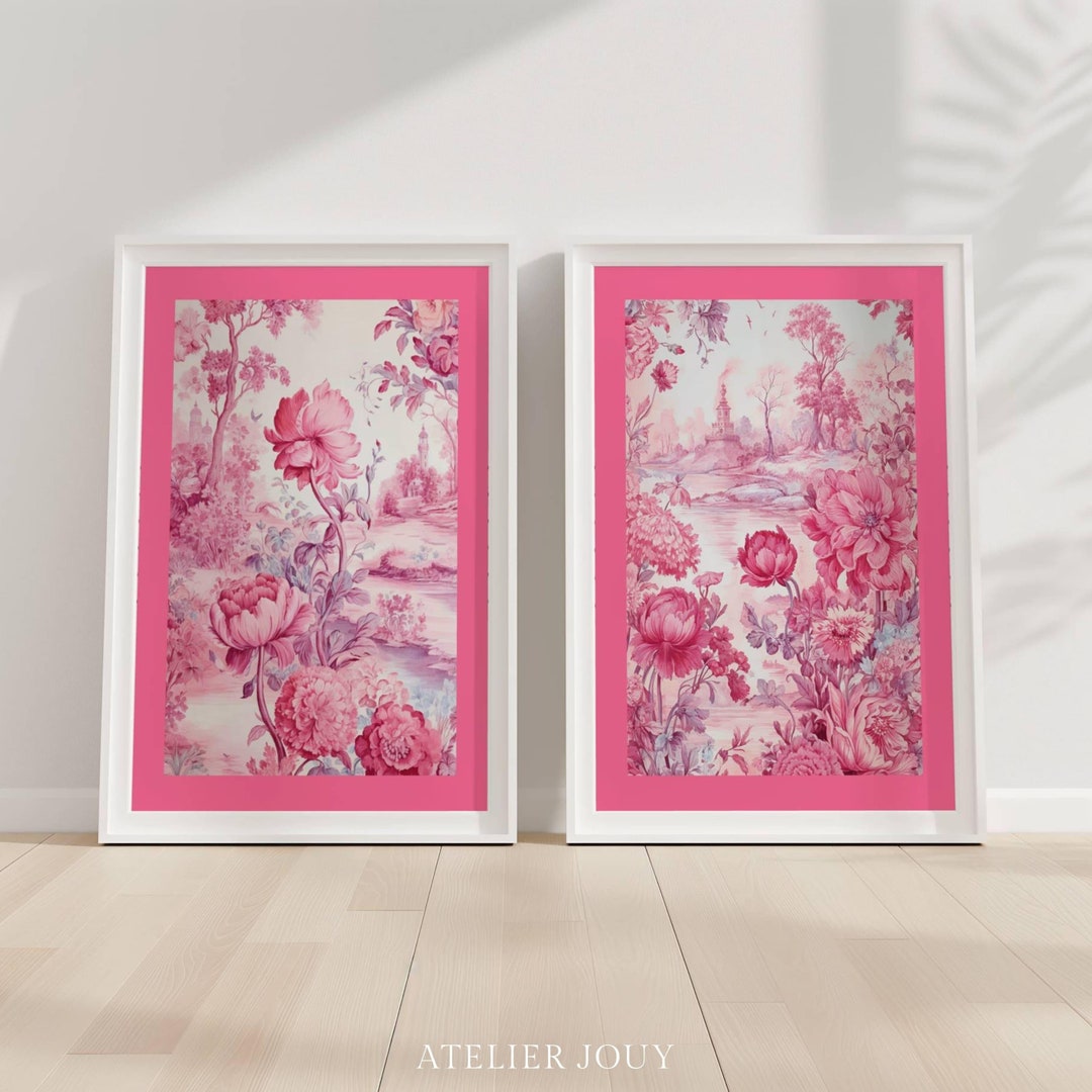 Printable Girly Pink Wall Art Posters, Coquette Room Decorating Art ...