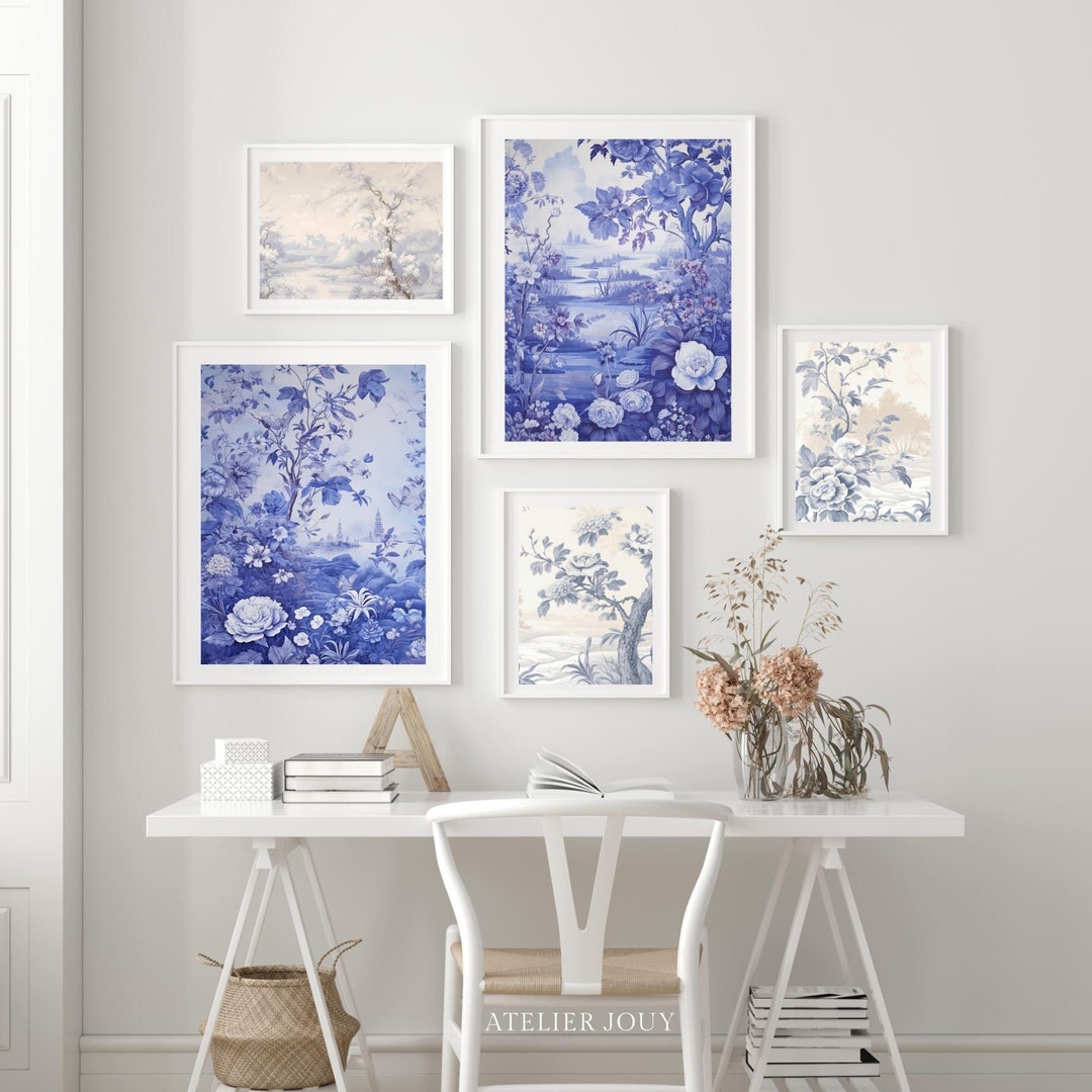 Printable Decorative Blue Wall Art Prints, Neutral Posters Set ...