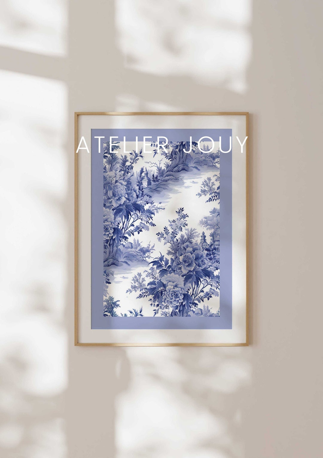 Light Blue Wall Art Toile Art Toile De Jouy Poster Instant Download ...