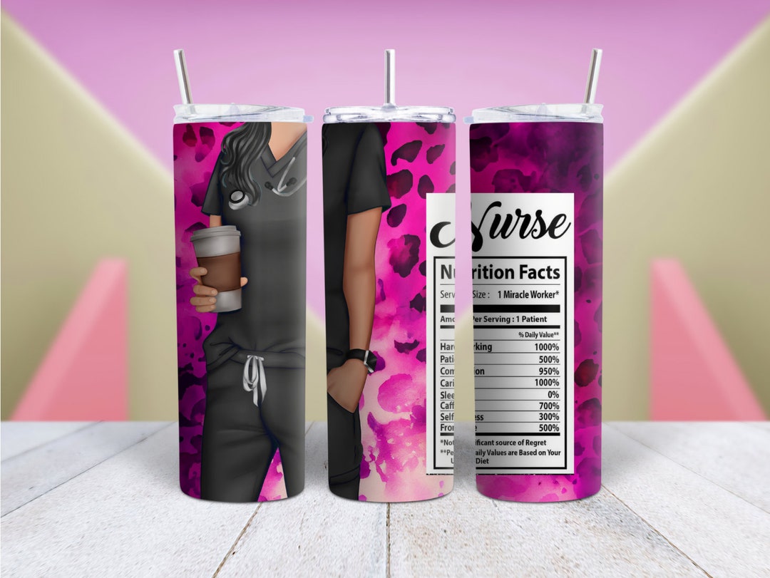 Nursing Nutrition Facts Pink Leopard Print 20 Oz Tumbler Wrap - Etsy