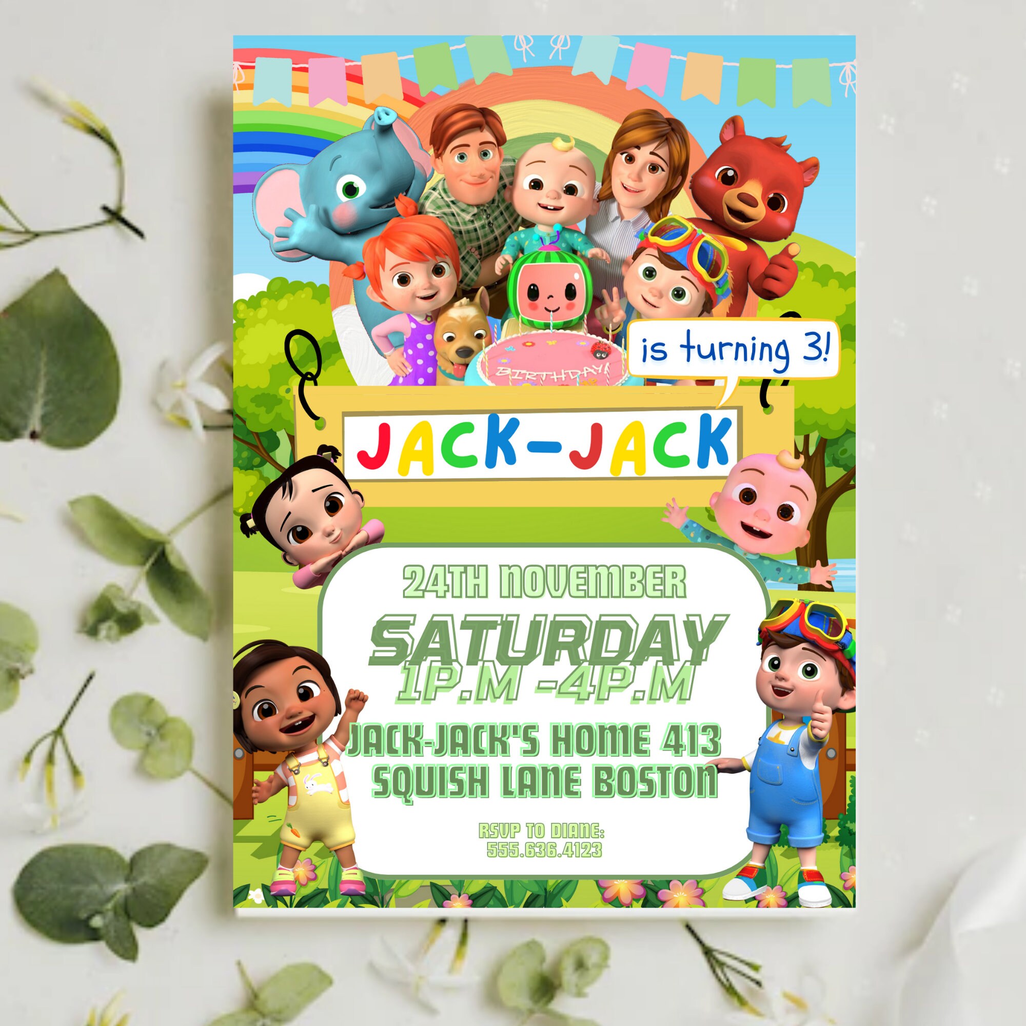 Cocomelon Birthday Invitation Cocomelon Printable for - Etsy UK