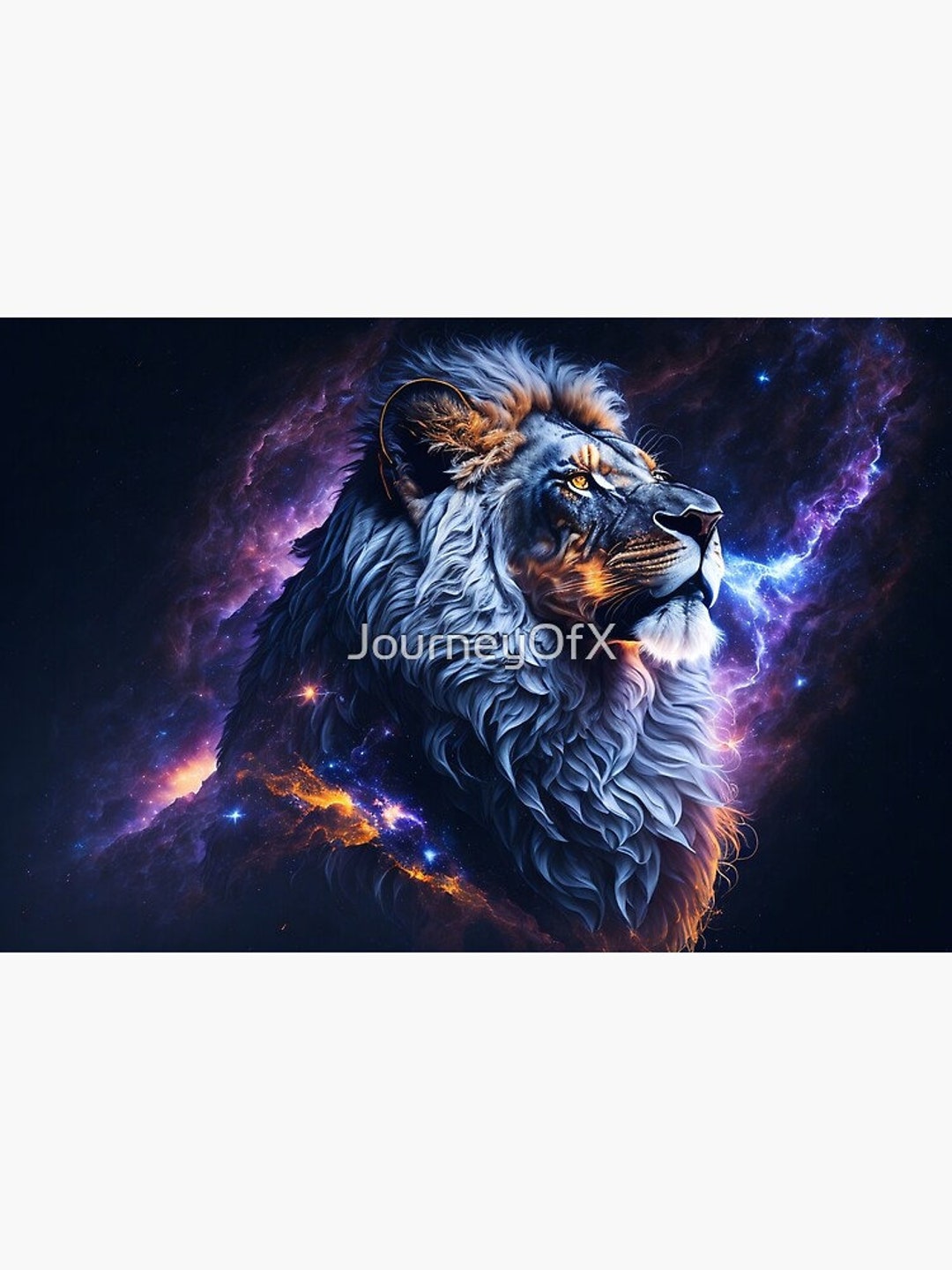 Lion. Art Print. Cosmic Lion. Illustration. Instant Download. Big Cats ...