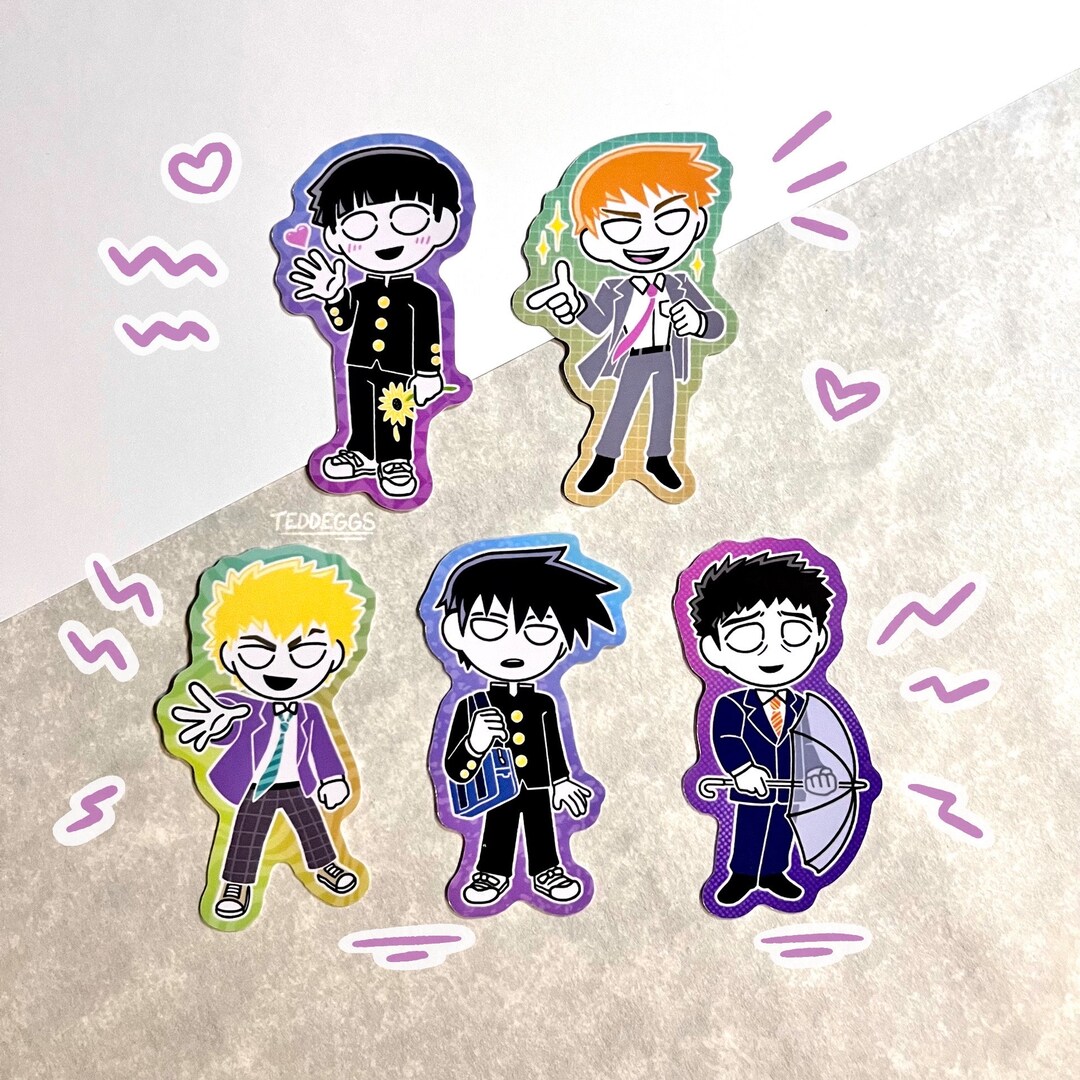 Mob Psycho Stickers ! (set of 5) - Etsy