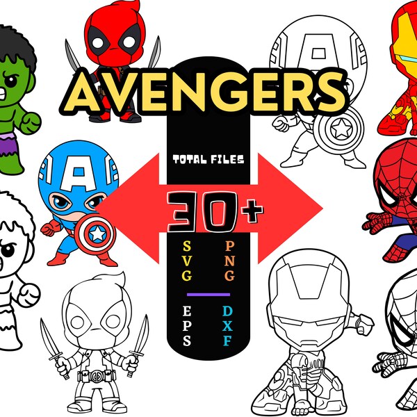 Chibi Superhero Svg - Etsy