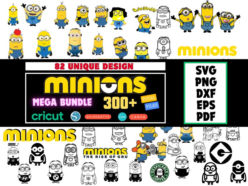 MEGa Minions Svg Bundle, Minions Png, Despicable Svg, SVG en capas ...