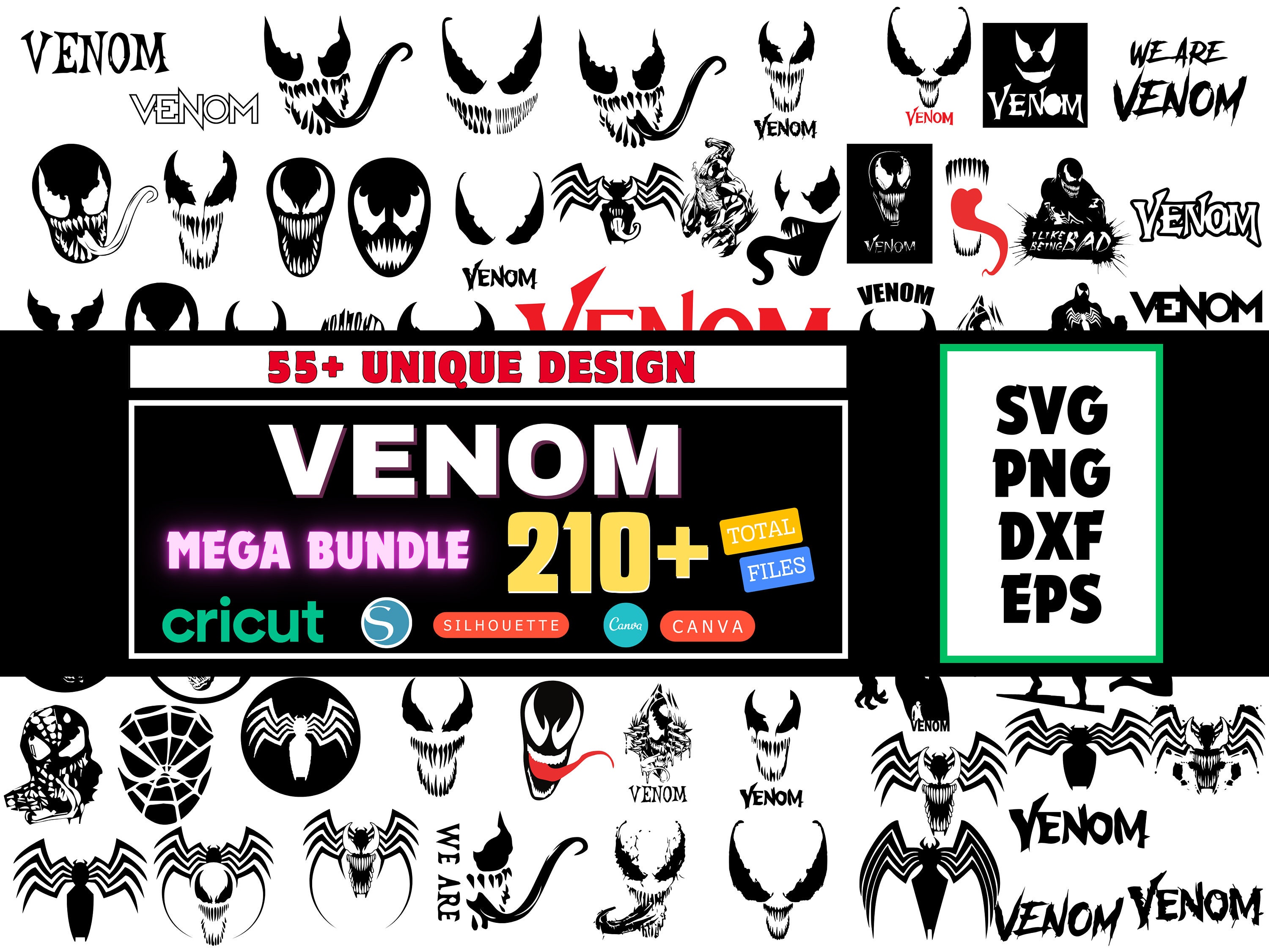 Venom SVG Cut File for Cricut Venom Silhouette Tshirt Design Horror ...