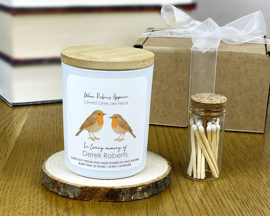 Personalised in Loving Memory Sympathy Candle, Hand Poured Vegan Soy ...