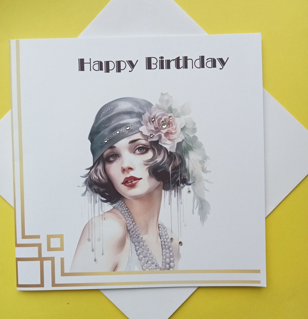 Art Deco, Flapper Birthday Card for Mum, Daughter, Sister, Aunt, Friend ...