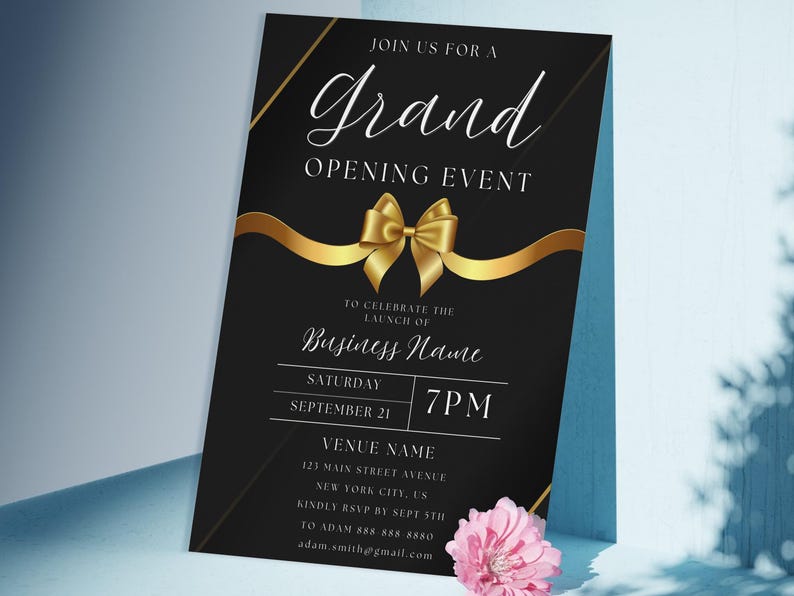Grand Opening Invitation Template PNG, Editable Digital Download ...
