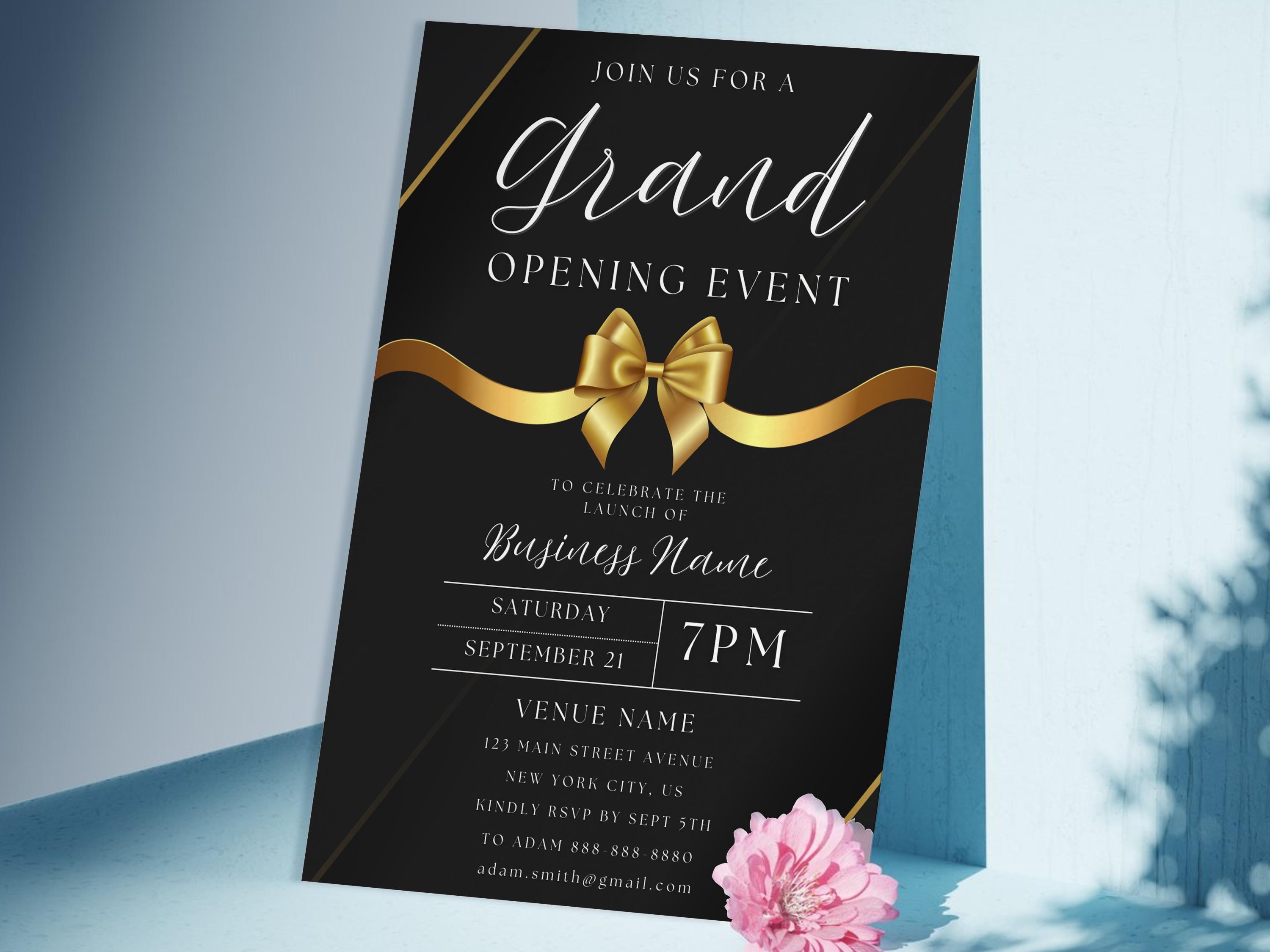 Grand Opening Invitation Template PNG, Editable Digital Download ...