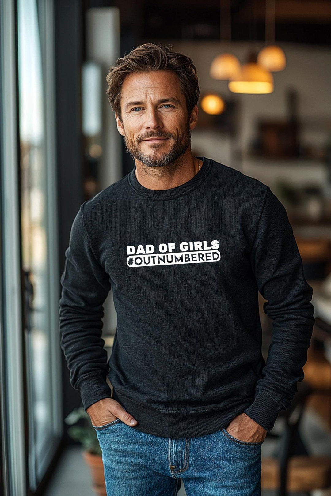 Dad of Girls Outnumbered PNG Funny Father's Day Digital Download SVG ...