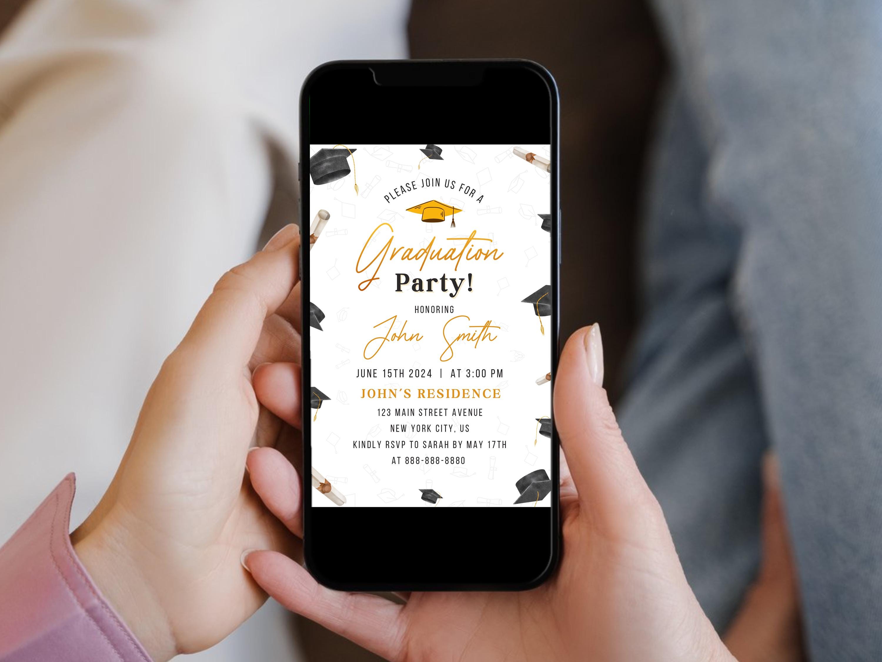 Graduation Party Invitation Template PNG Editable Digital Download ...