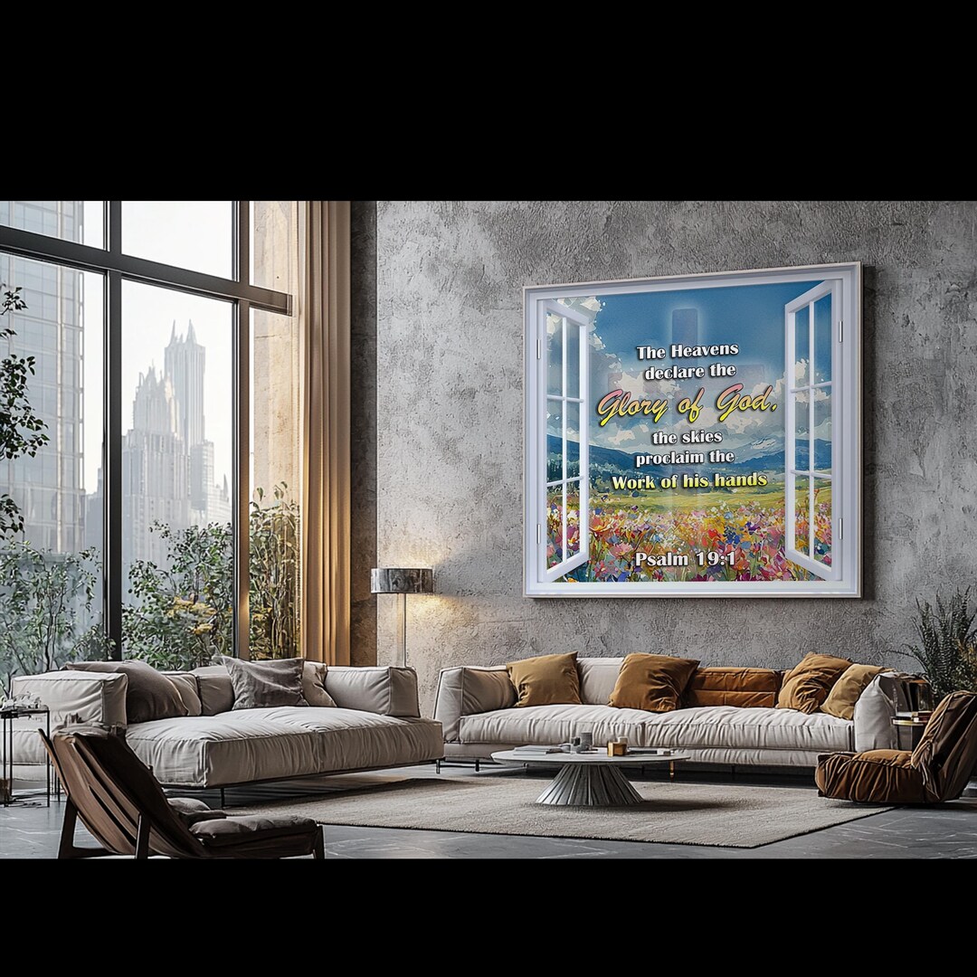 Bible Verse Wall Art PNG, Psalm 19:1 Digital Download Printable ...