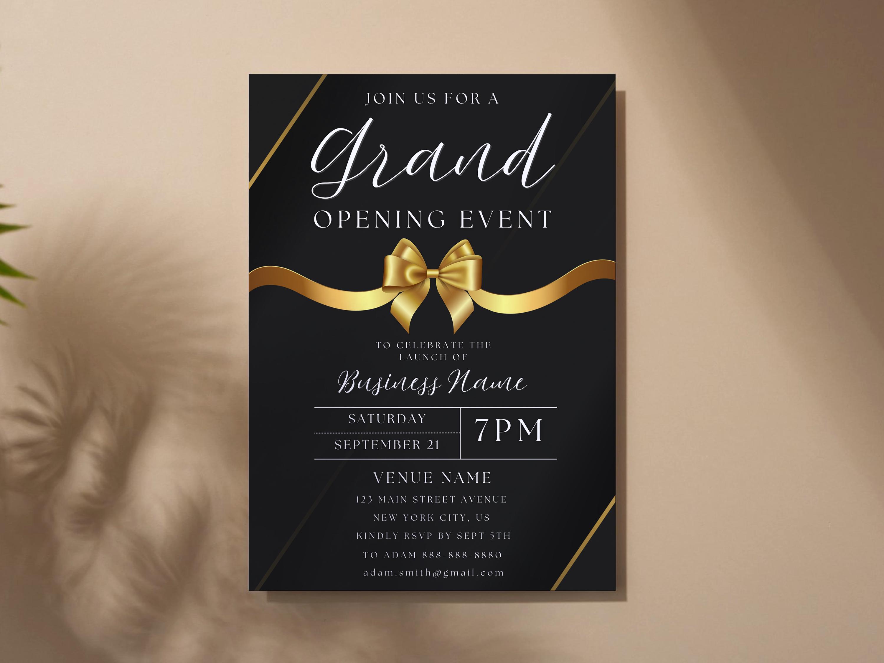 Grand Opening Invitation Template PNG, Editable Digital Download ...