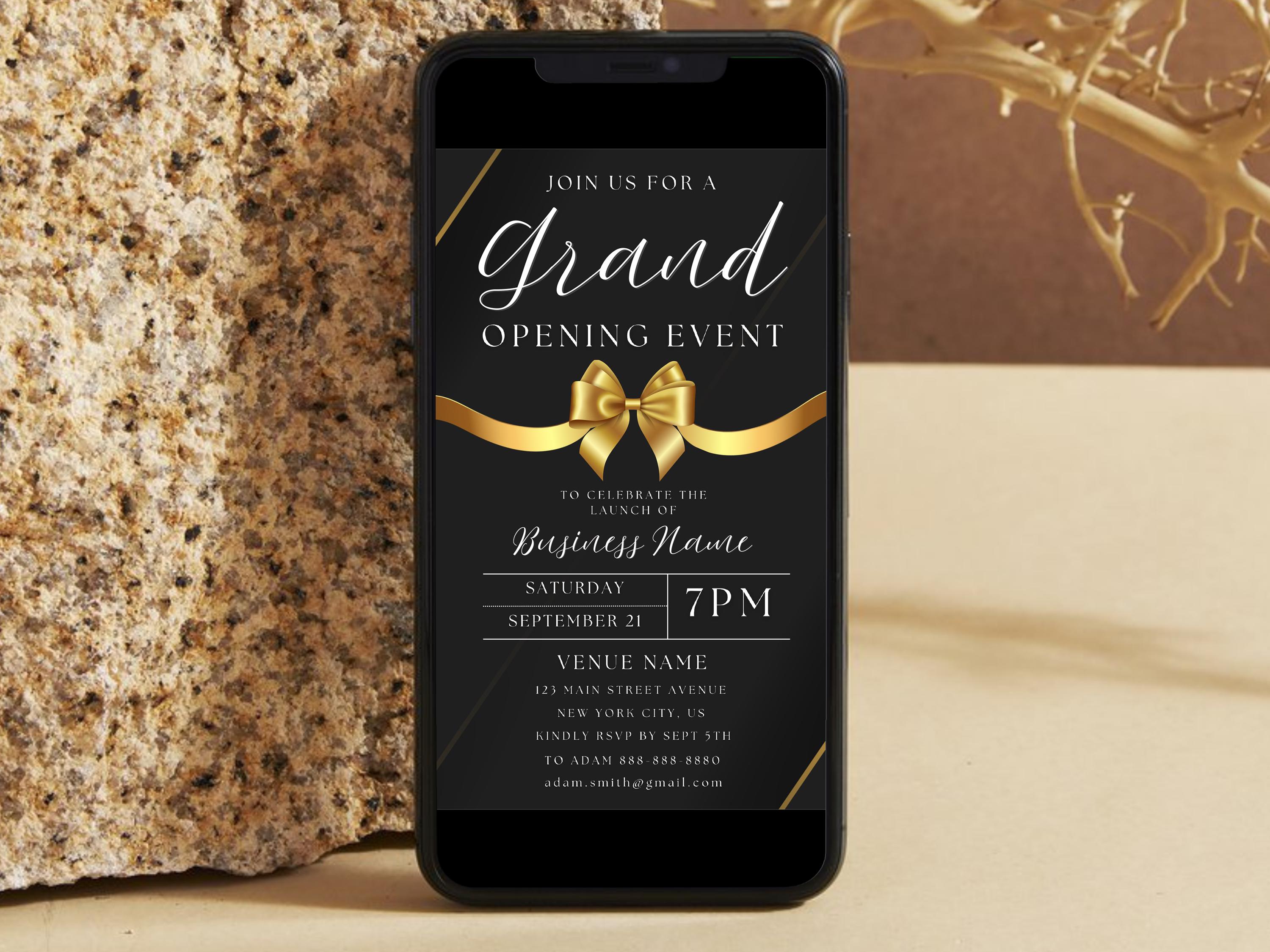 Grand Opening Invitation Template PNG, Editable Digital Download ...