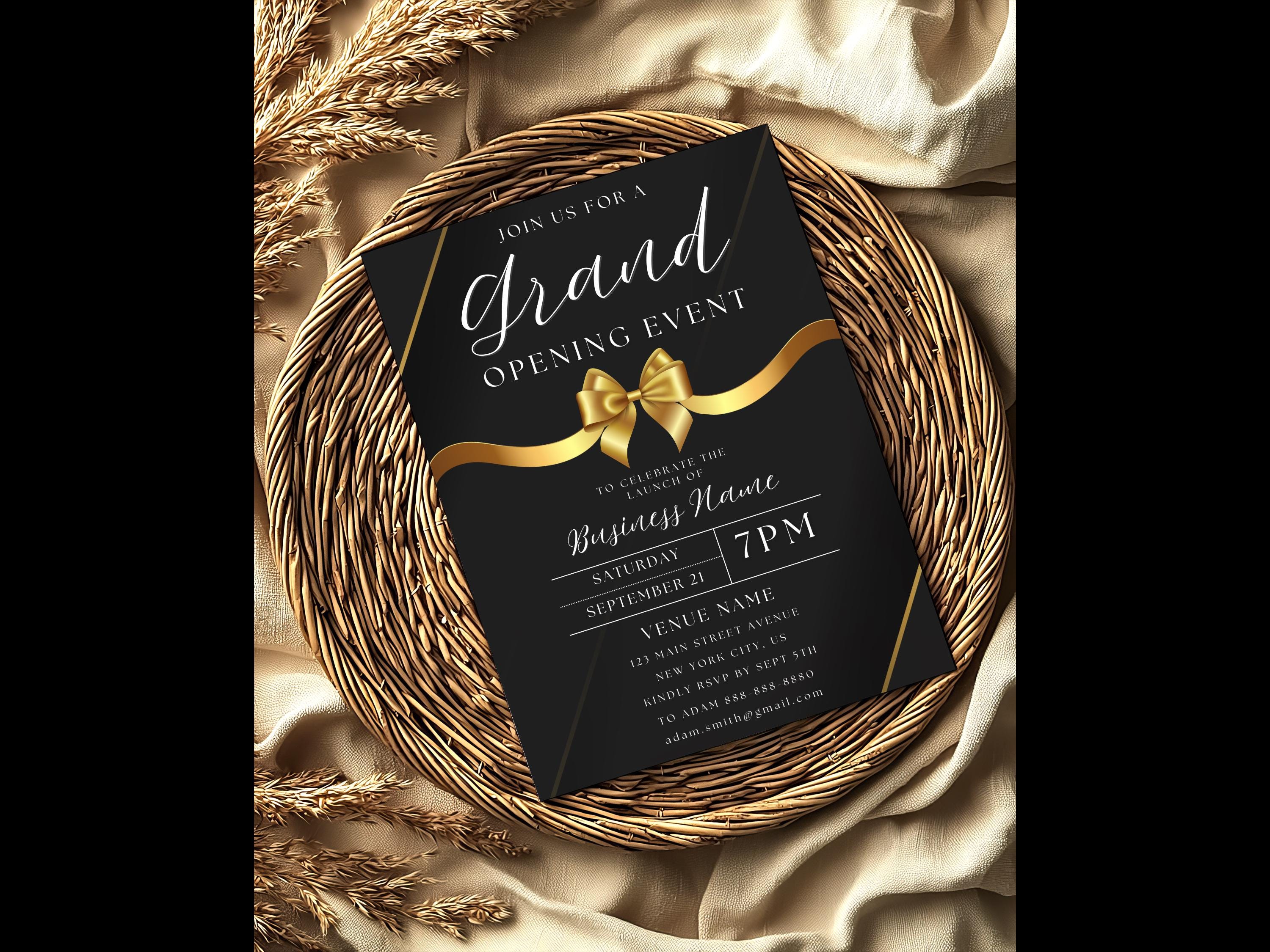 Grand Opening Invitation Template PNG, Editable Digital Download ...