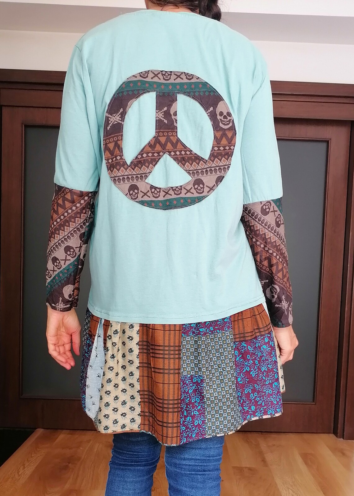 Upcycled Tunic Unique Funky Duster Design, Great for Boho Chic Outfits ...