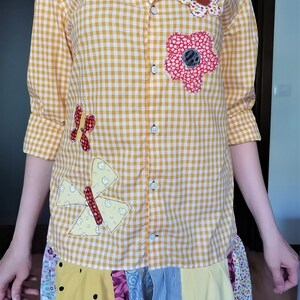 Tunic Gypsy Hippie Floral Top, Applique Bohemian Chic Top, Funky ...