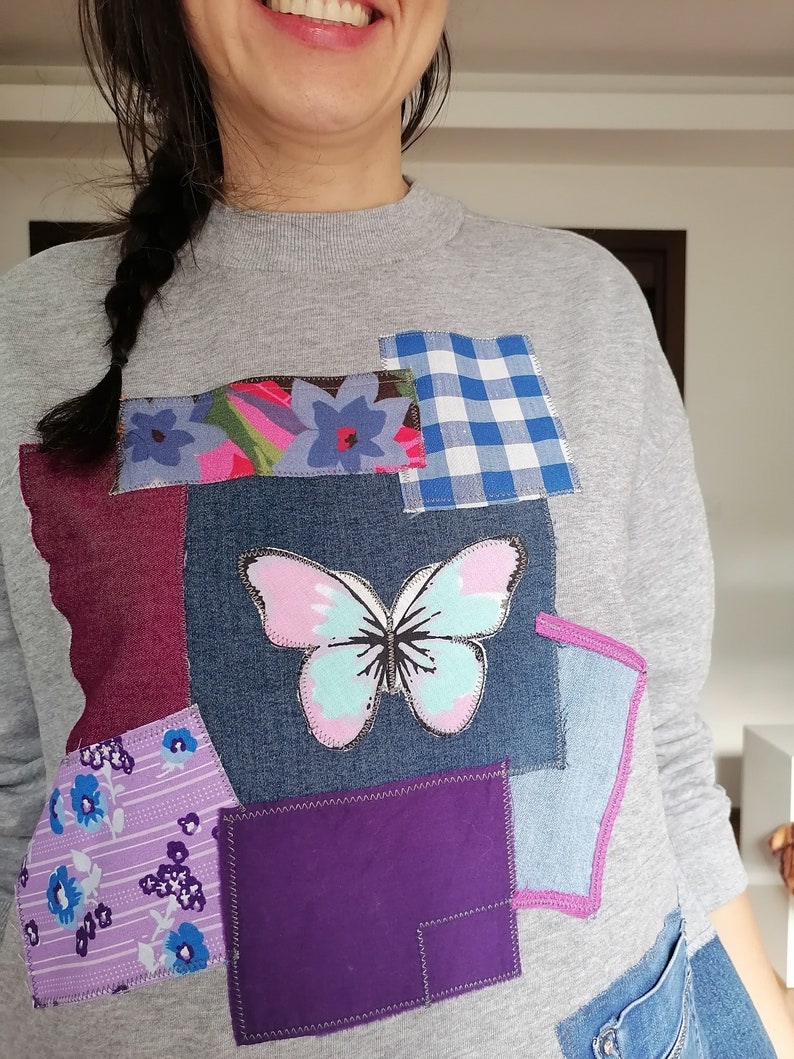Upcycled Whimsy Sweatshirt Bohemian Shabby Chic Top Gift for - Etsy