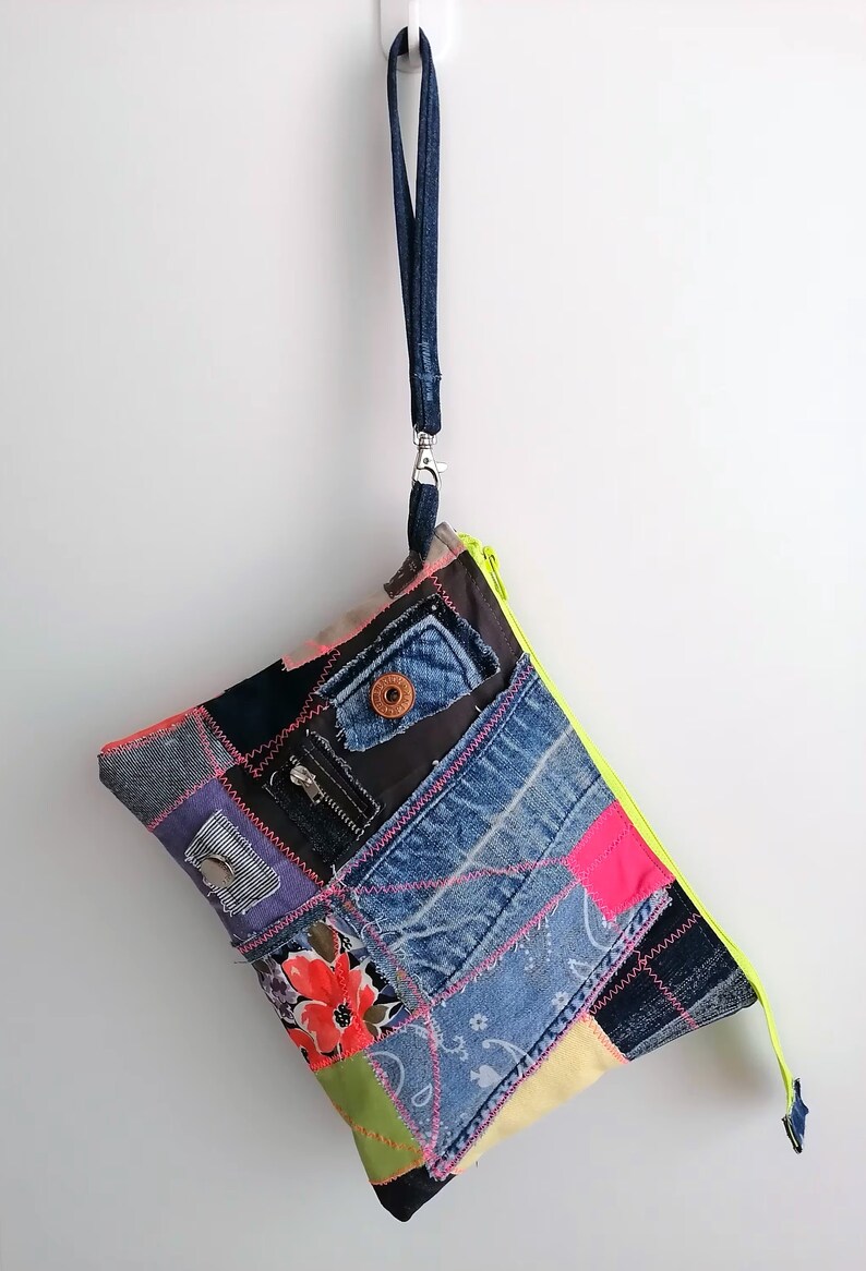 Patchwork Purse Clutch Handbag Tablet Case Boho Accessories Pouch Bag ...