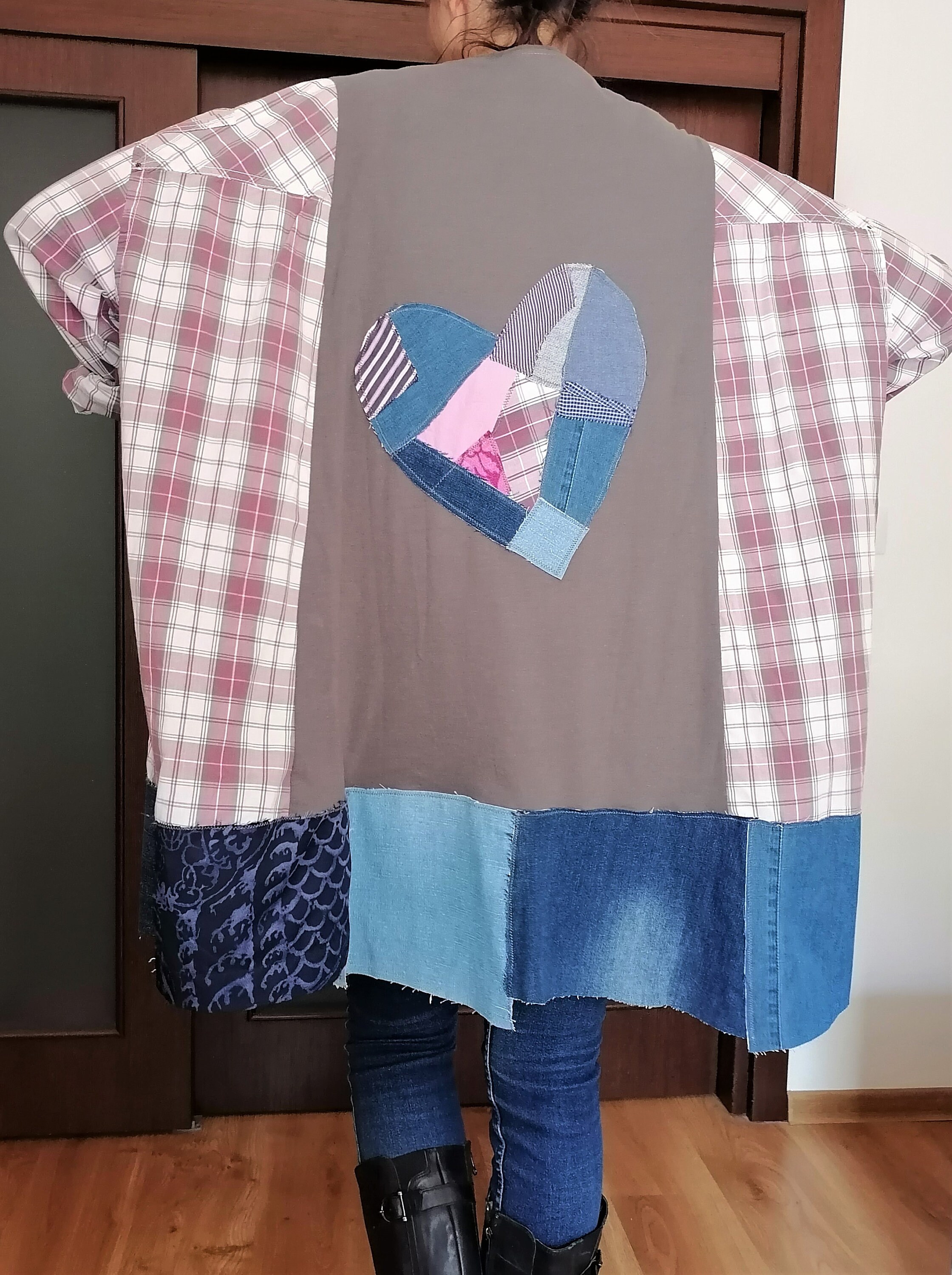 Oversize Funky Tshirt Tunic, Shabby Chic Top, Gift for Her, Patched ...