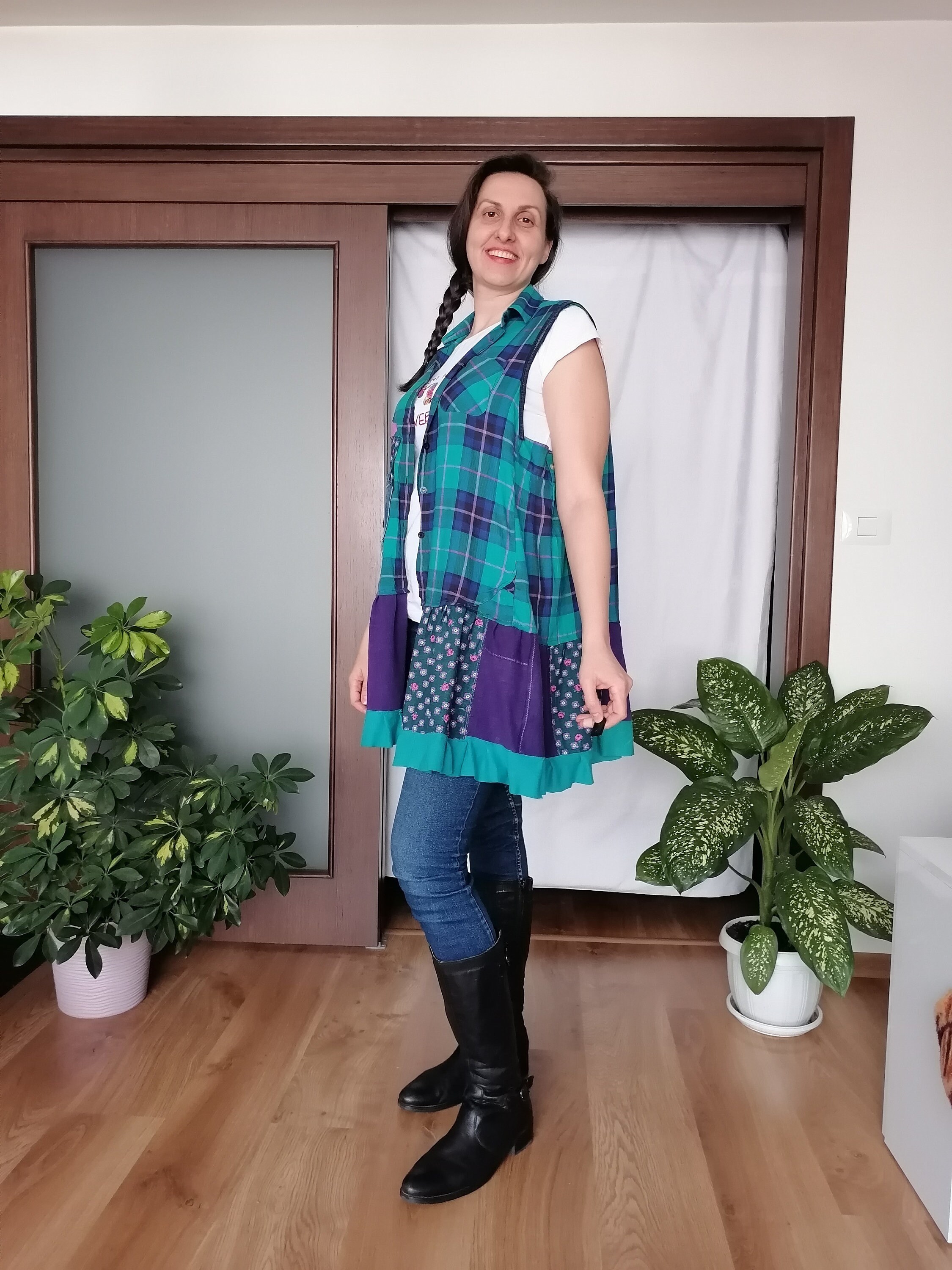 Upcycled Tunic, Shabby Chic Top ,funky Sleeveless Tunic, Crazy Top ...