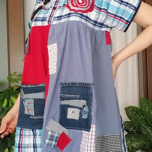 Upcycled Boho Duster Hippie Tunic Funky Patchwork Design Shabby Chic ...