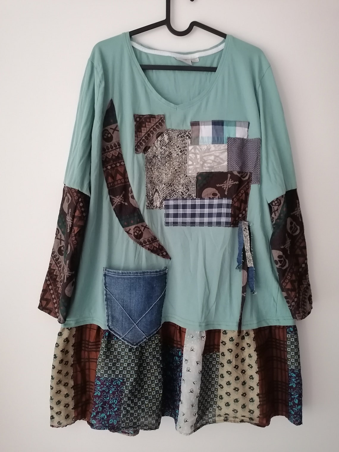 Upcycled Tunic Unique Funky Duster Design, Great for Boho Chic Outfits ...