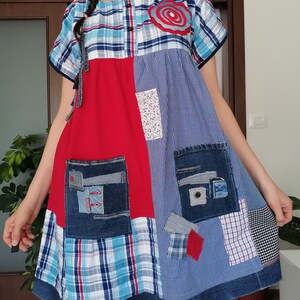 Upcycled Boho Duster Hippie Tunic Funky Patchwork Design Shabby Chic Dress Romantic Top Unique ...