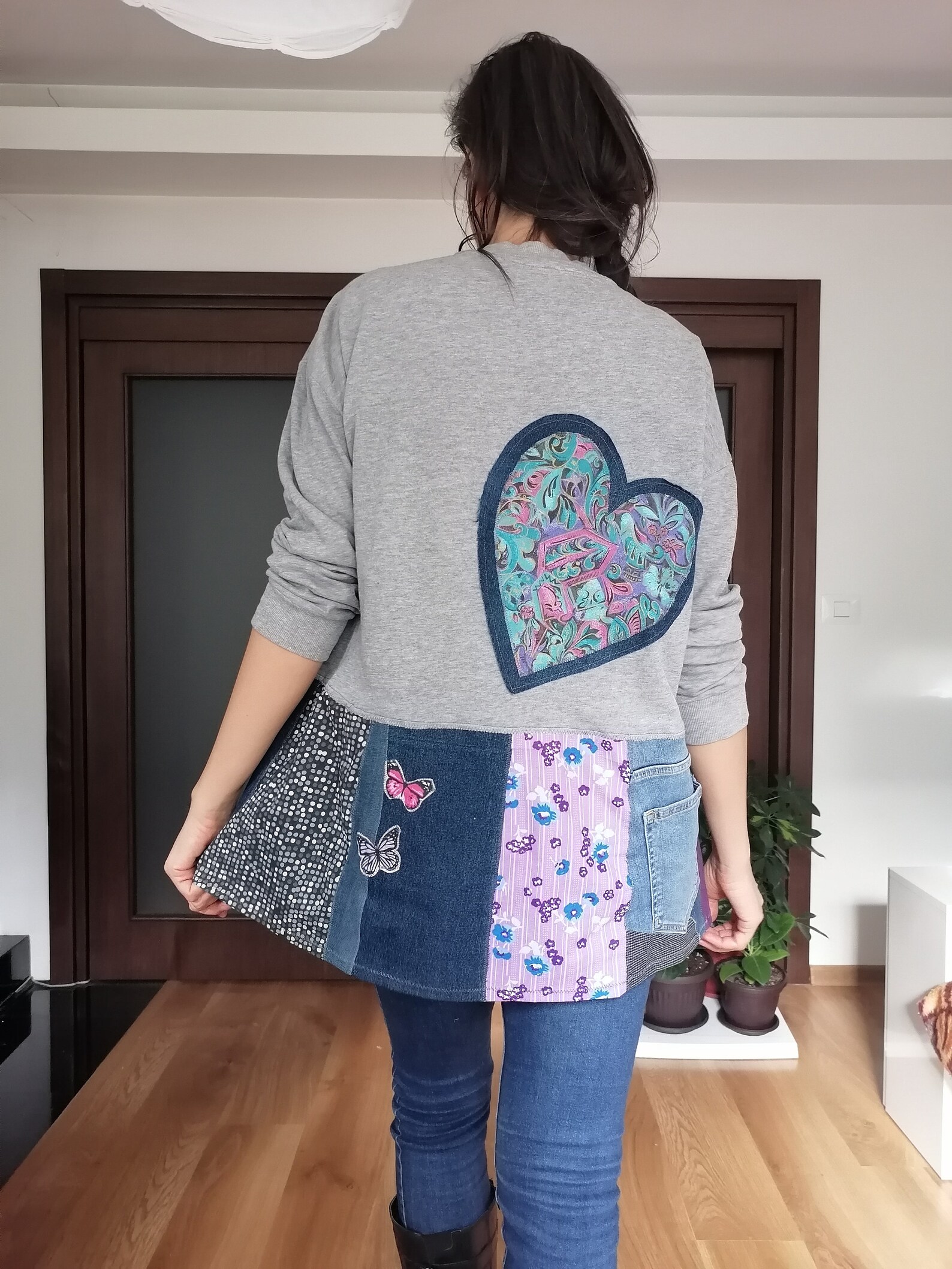 Upcycled Whimsy Sweatshirt Bohemian Shabby Chic Top Gift for - Etsy