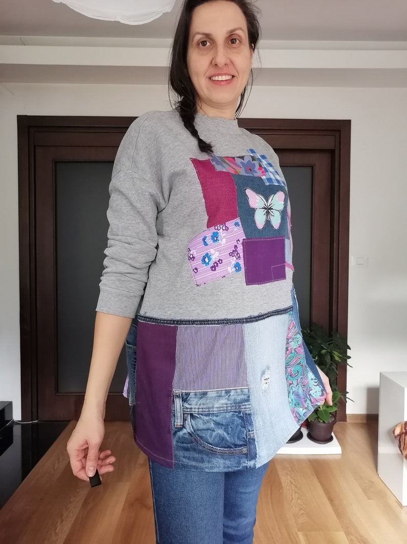 Upcycled Whimsy Sweatshirt Bohemian Shabby Chic Top Gift for - Etsy