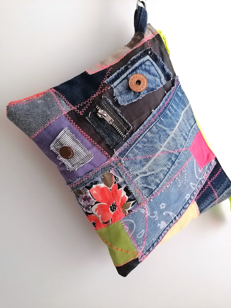 Patchwork Purse Clutch Handbag Tablet Case Boho Accessories Pouch Bag ...