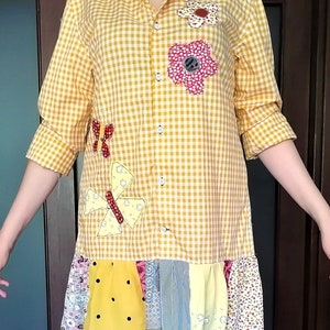 Tunic Gypsy Hippie Floral Top, Applique Bohemian Chic Top, Funky ...