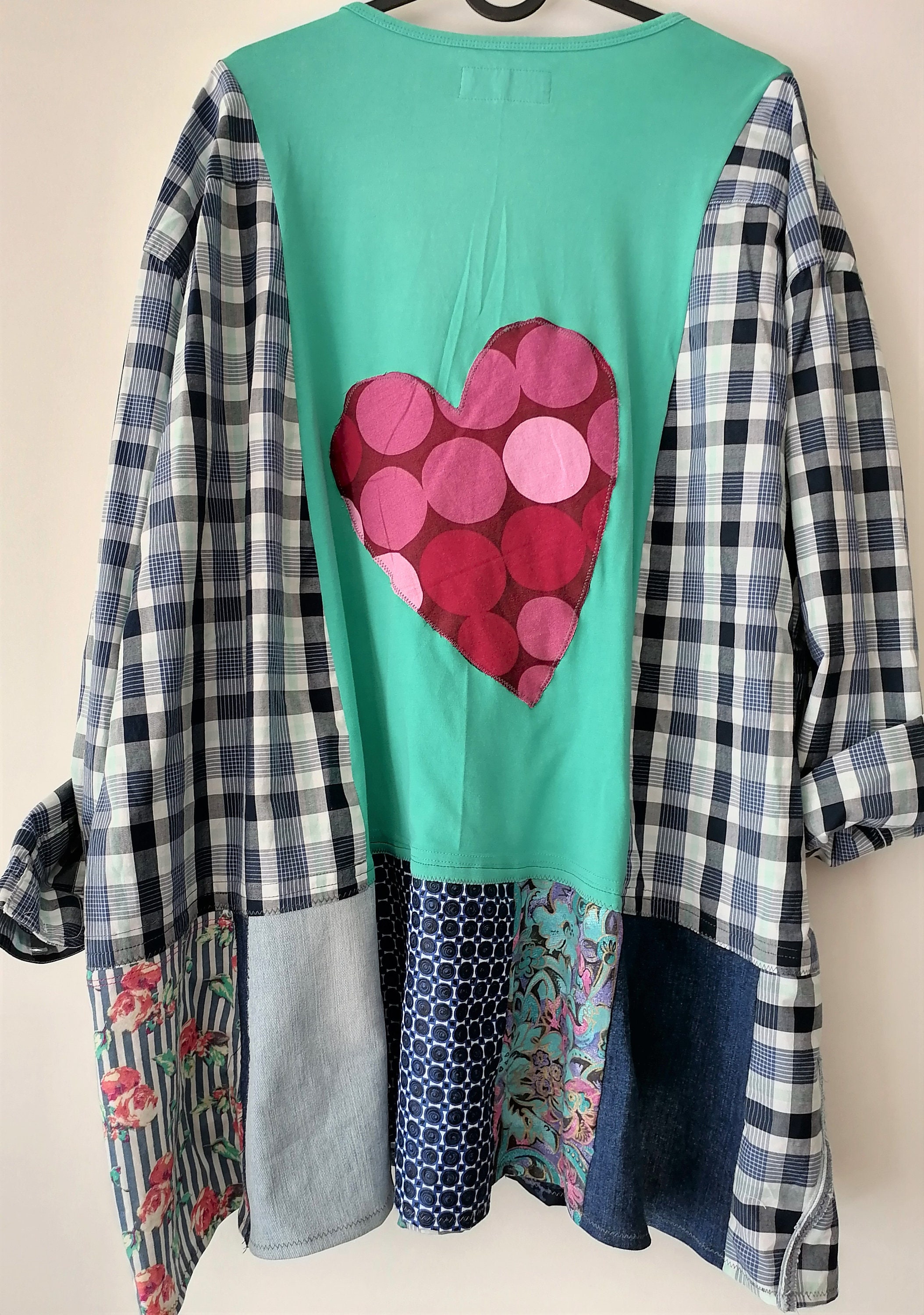Upcycled Whimsy Boho Tunic, Oversize Shabby Chic Top ,crazy Funky ...