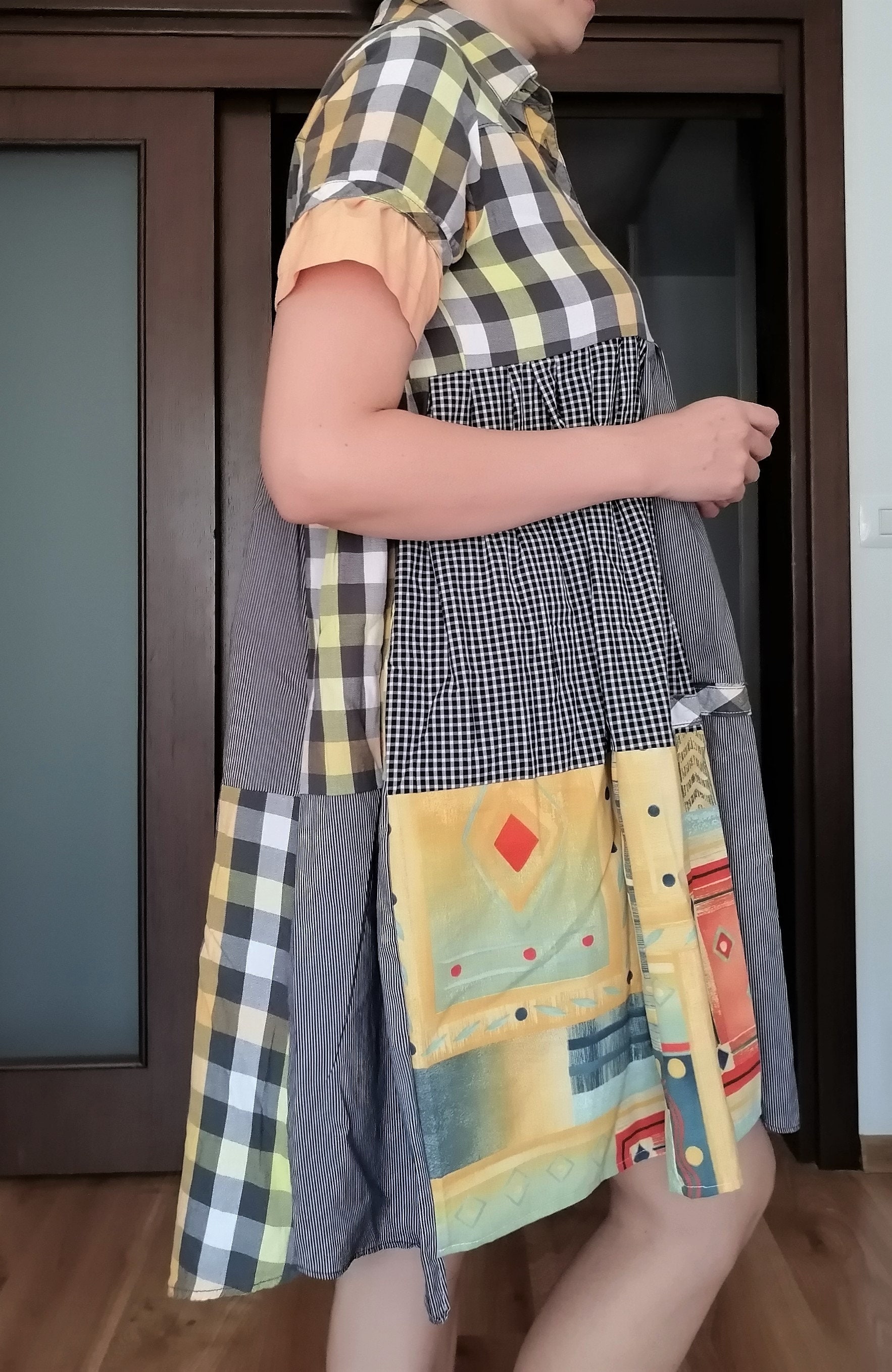 Patchwork Dress Farm Chic Boho Tunic, Upcycled Romantic Gipsy Vintage Tunic, Unique Gift for Her ...