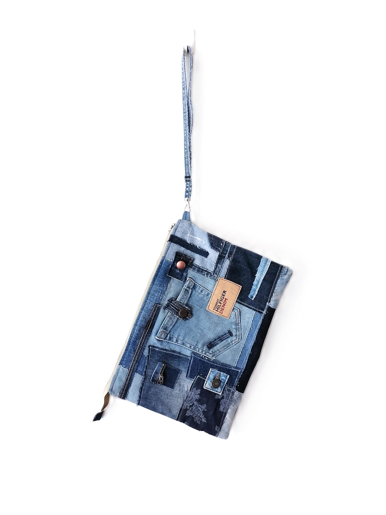 Accessories Patchwork Pouch Jeans Boho Purse Denim Clutch Jeans Tablet ...