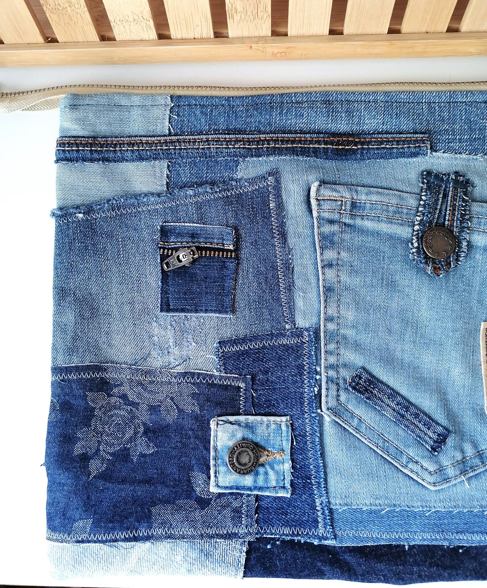 Accessories Patchwork Pouch Jeans Boho Purse Denim Clutch Jeans Tablet ...