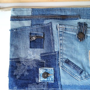 Accessories Patchwork Pouch Jeans Boho Purse Denim Clutch Jeans Tablet ...