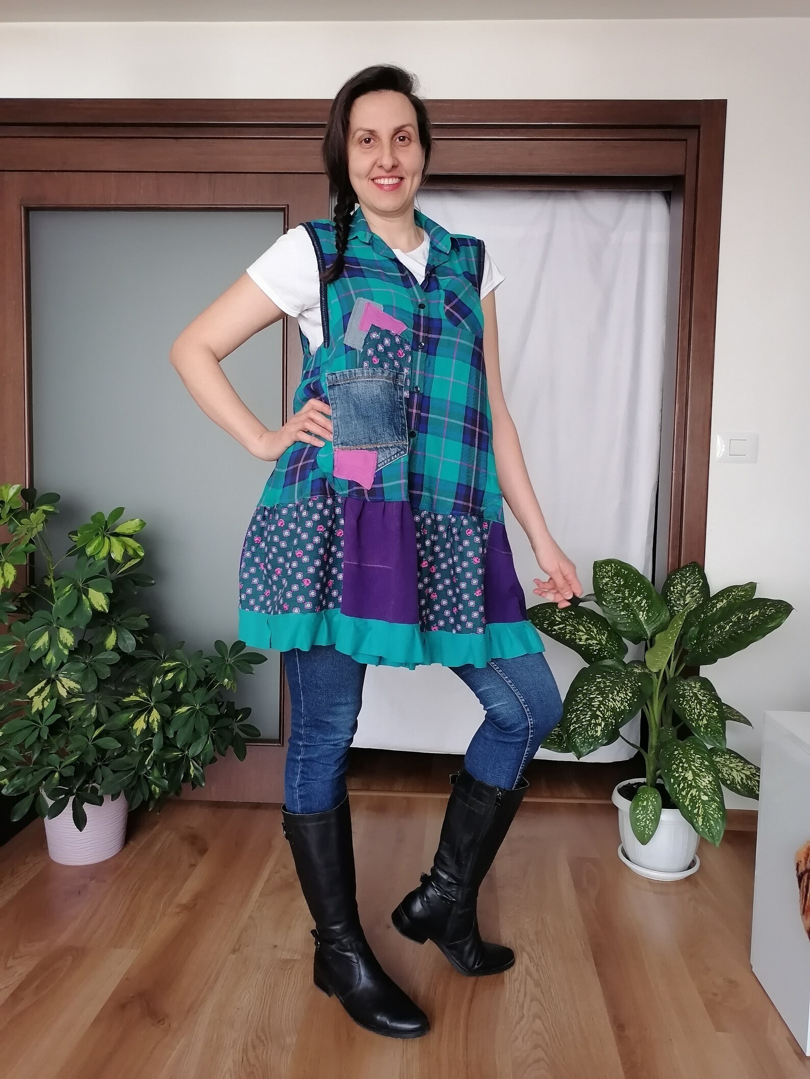 Upcycled Tunic, Shabby Chic Top ,funky Sleeveless Tunic, Crazy Top ...