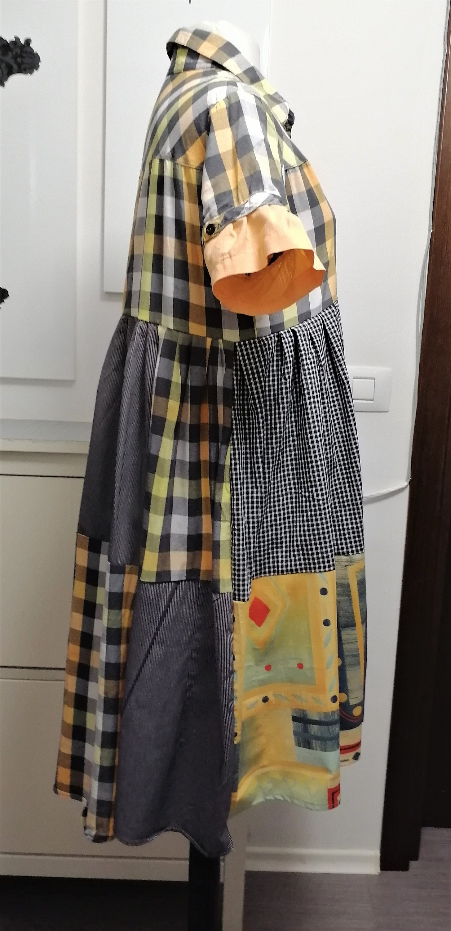 Patchwork Dress Farm Chic Boho Tunic, Upcycled Romantic Gipsy Vintage ...