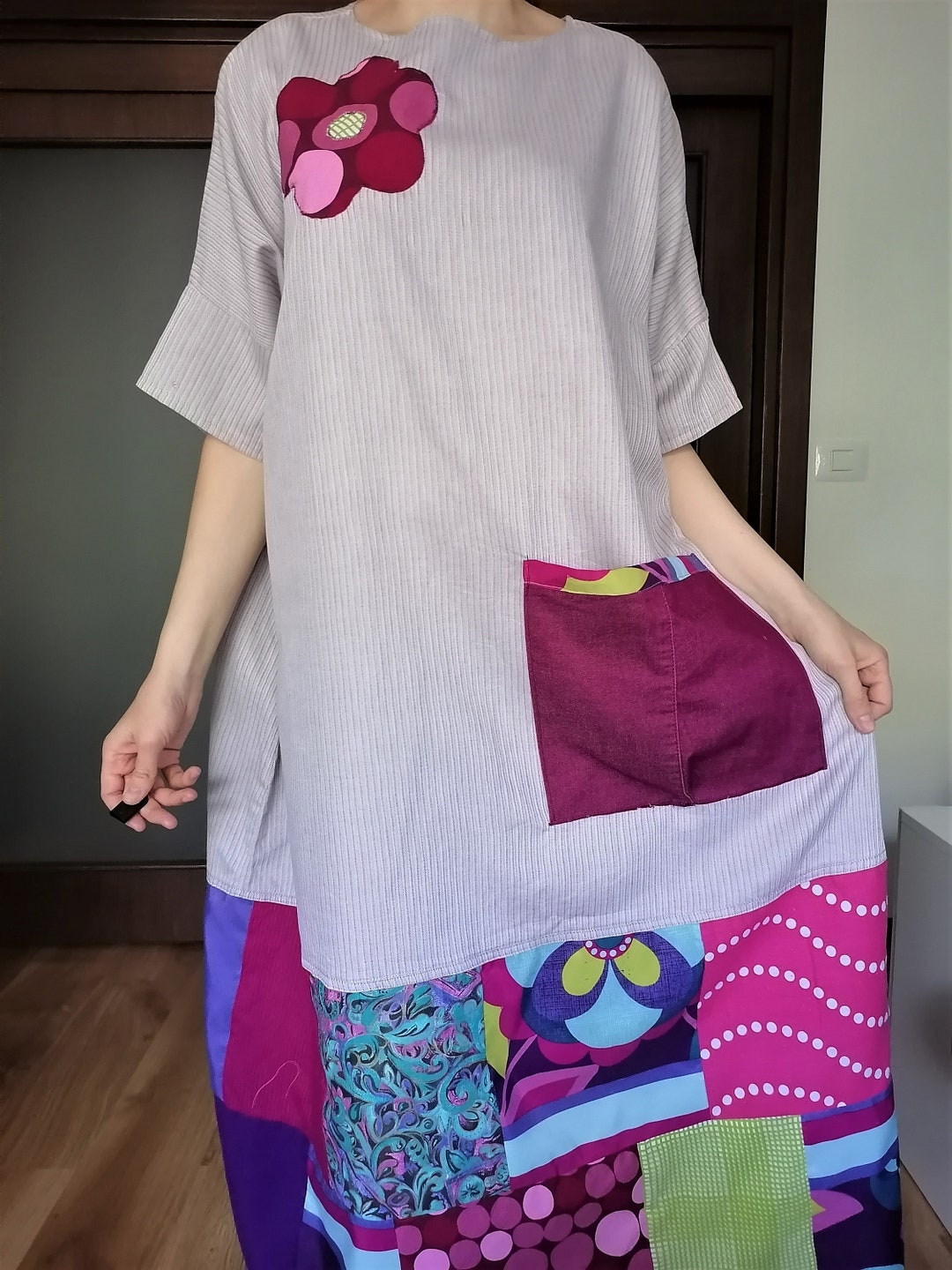 Romantic Dress Funky Vintage Patchwork Dress Destress - Etsy