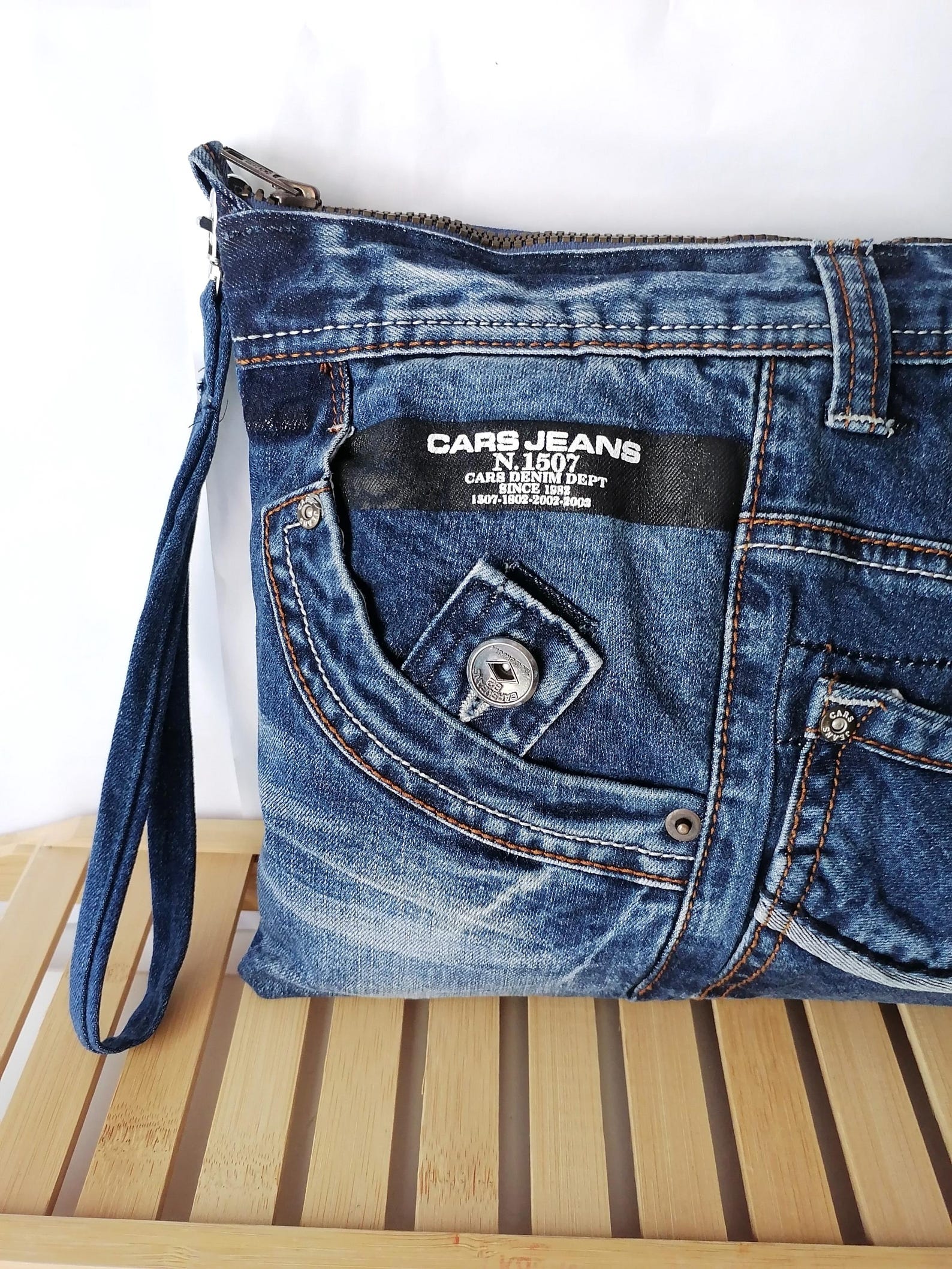 Wristlet Chic Jeans Clutch Tablet Accessories Patchwork Pouch Bag ...